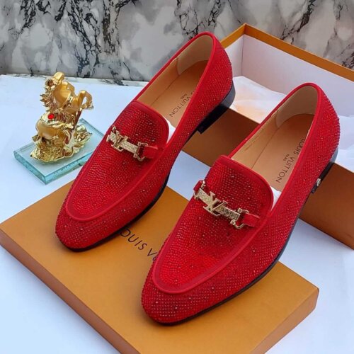 Louis Vuitton Red Pane Leather Shoe | Waziri Ecommerce